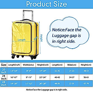 Sherr 3 Pieces Clear Luggage Covers for Suitcase Waterproof Luggage Protector Luggage Protective Cover for Travel (Fits Most 20" to 28" Luggage)