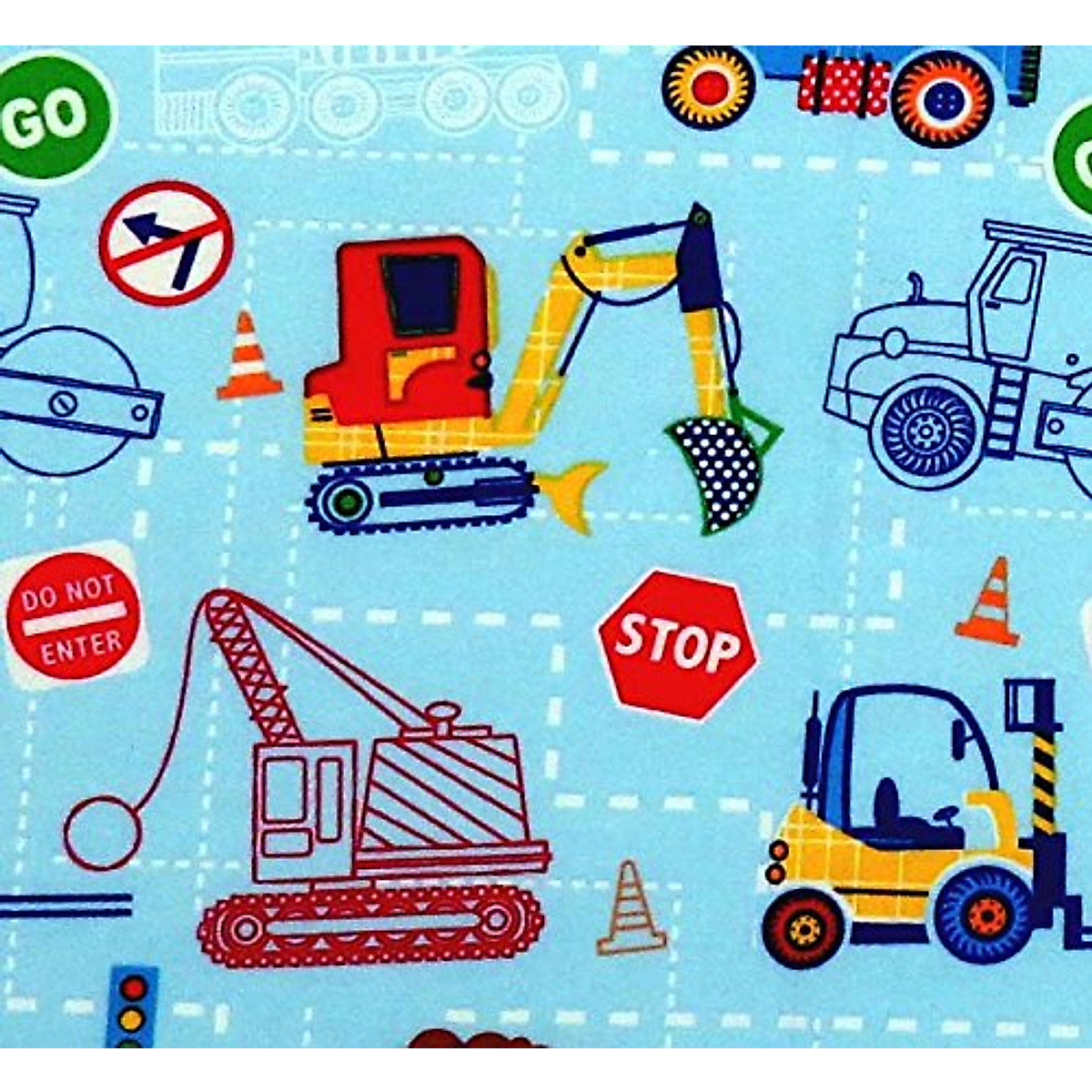 SheetWorld 100% Cotton Percale Fitted Crib Toddler Sheet 28 x 52, Construction Zone, Made in USA