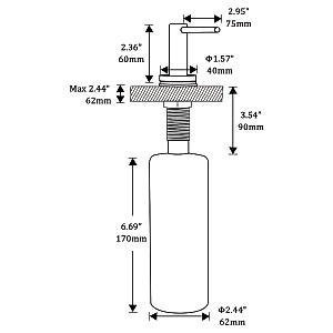 Matte Black Kitchen Sink Soap Dispenser GAPPO Countertop Pump Hand Lotion Built in Bottle Upgrade Stainless Steel Screw