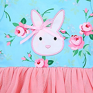 Toddler Baby Girl Easter Outfit Sleeveless Bunny Tutu Dress Princess Party Dress Summer Clothes (Pink, 6-7 Y)