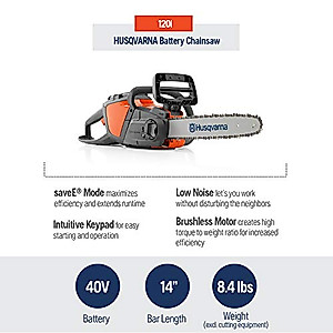 Husqvarna 14 Inch 120i Cordless Battery Powered Chainsaw (Battery Included),Orange