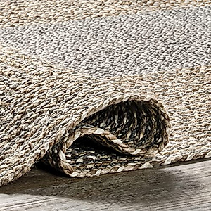 nuLOOM Braided Draya Jute Area Rug, 8' x 10', Grey