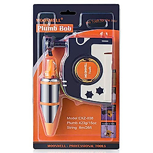 MOONWELL Pro Plumb Bob with String (8m/26ft 450g/15oz)