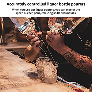 Pour Spout for Liquor Bottles - Vaincre 12 Pack Liquor Bottle Pourers, Pour Spouts with Rubber Dust Caps, Stainless Steel Tapered Speed Wine Pourers, Good As Olive Oil Spout, Fit Most Liquor Bottles