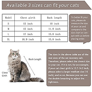 Jiupety Cat Surgical Recovery Suit, Cat Bodysuit for Abdominal Wound After Surgery Or Skin Diseases, Substitute E-Collar, L Size, Anti-Licking Surgical Cat Onesies, Leopard.