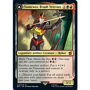 Magic: the Gathering - Flamewar, Brash Veteran // Flamewar, Streetwise Operative (010) - Transformers