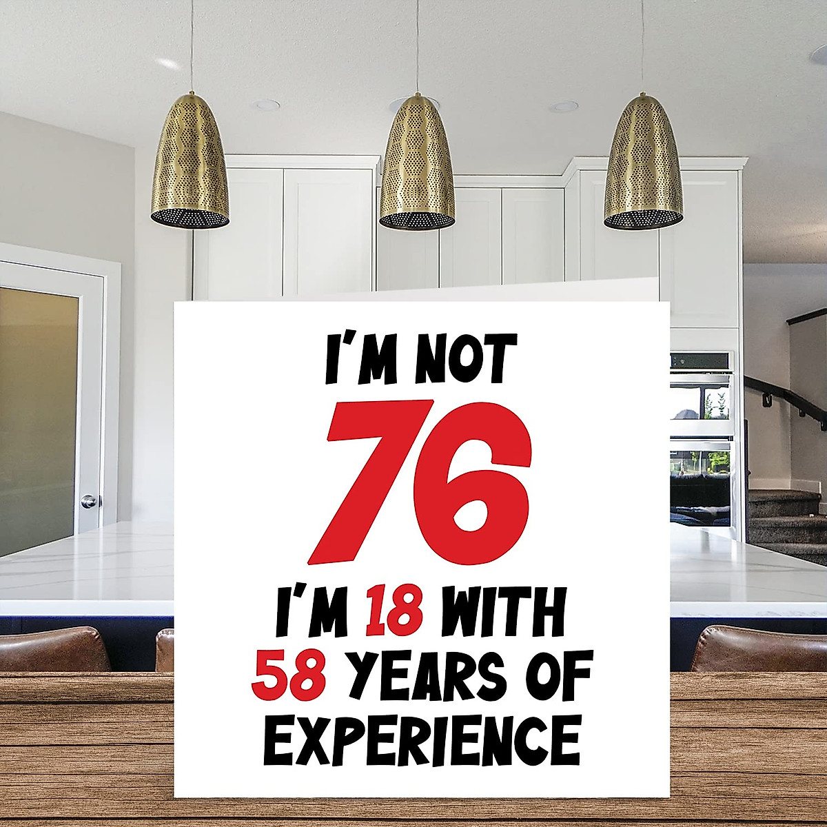 76th Birthday Card for Women Men - Not 76 I'm 18 With 58 Years Experience - Funny Seventy-Six Seventy-Sixth Happy Birthday Card for Mom Dad Papa Grandpa Grandma, 5.7 Inch Humor Joke Greeting Cards