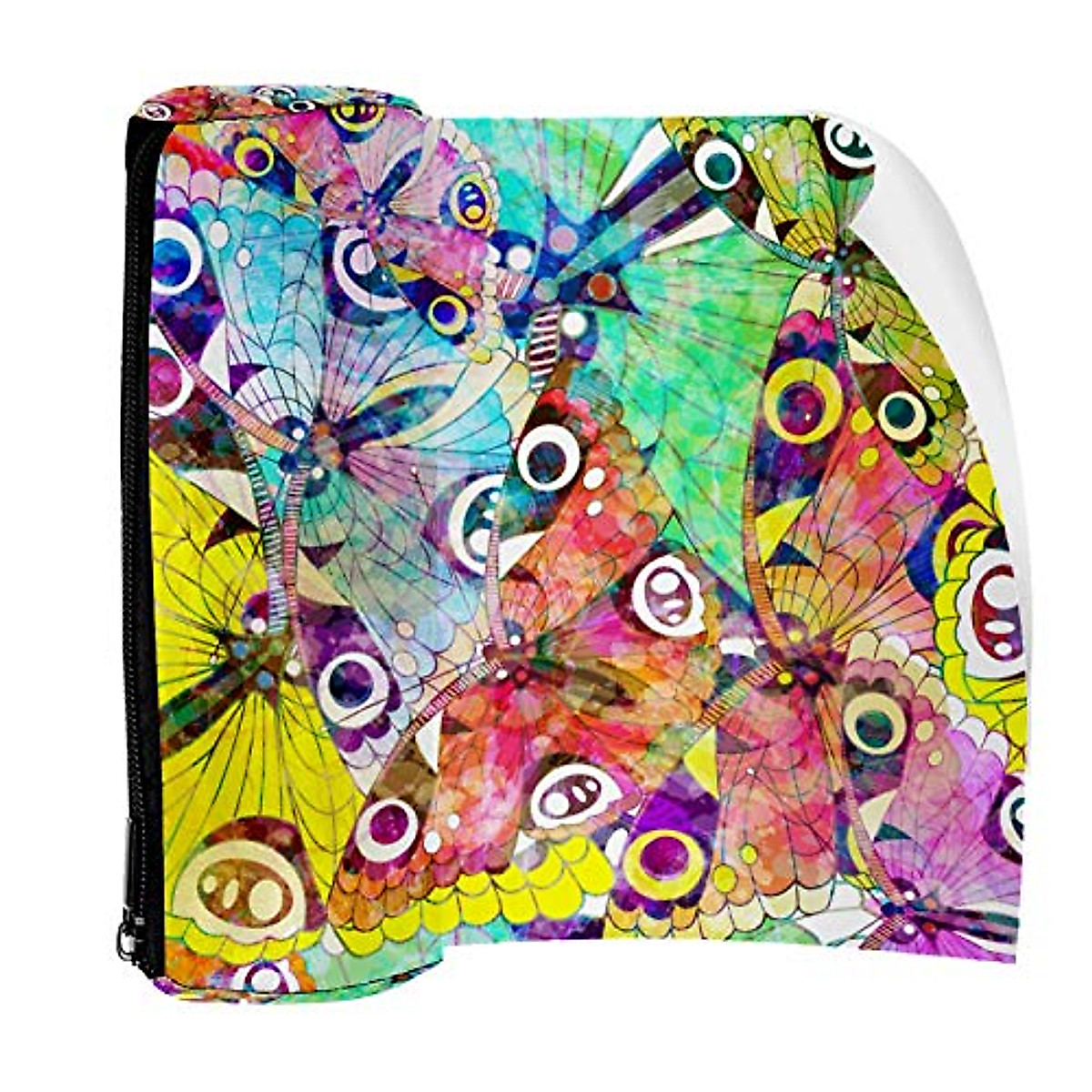 Colorful Butterflies Pencil Bag Pen Case Stationary Case Pencil Pouch Desk Organizer Makeup Cosmetic Bag for School Office