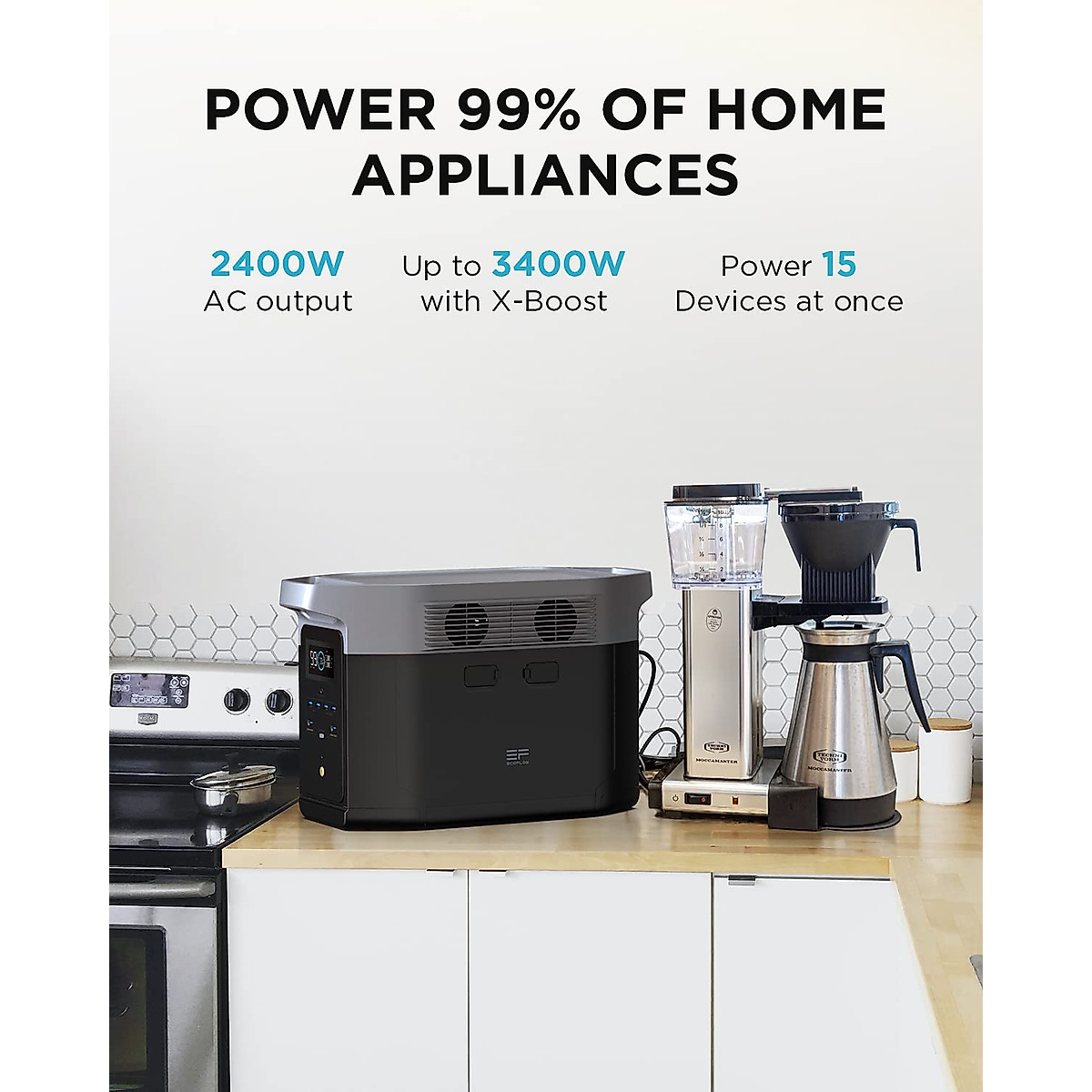 EF ECOFLOW Portable Power Station DELTA Max 2000, 2016Wh Expandable Capacity, 1.8H to Full Charge, Solar Generator for Home Backup, Emergency, Outdoor Camping(Solar Panel Optional)