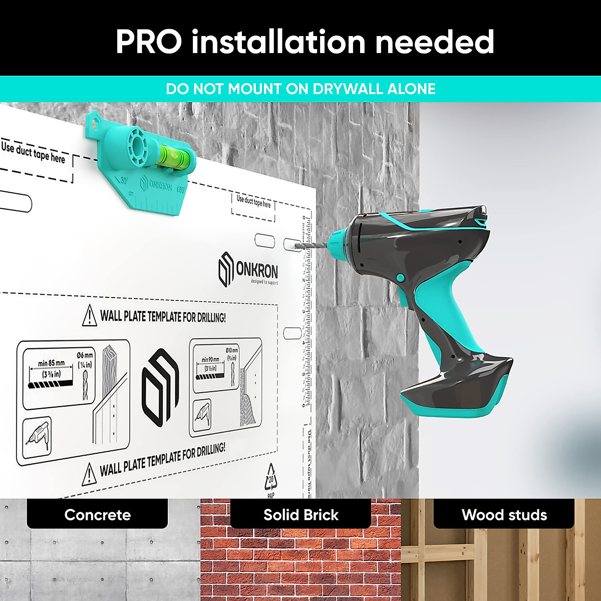 ONKRON Heavy Duty TV Wall Mount for 42-110 Inch TVs & Interactive Panels up to 220 lbs - Full Motion Swivel & Tilt, Black