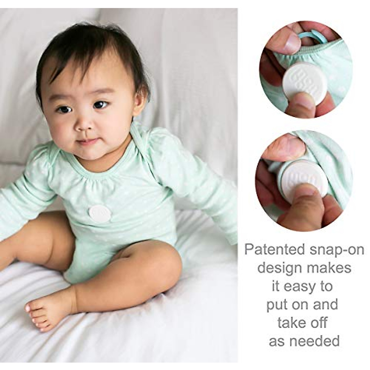 MonBaby Smart Baby Movement Monitor: Tracks Abdominal Movement, Feeling Temperature, Rollover, and Sleeping Position. Real-Time Alerts to Smartphone. HSA and FSA Approved.