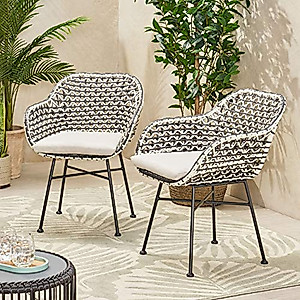 Christopher Knight Home Dining Chair, Beige + Black + White + Matte Black