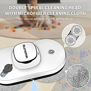 Window Cleaning Robot, SUNSMAI Smart Window Vacuum Cleaner with Automatic Water Spray, Remote Control Robot Window Washer for Windows/Tiles/Glass Door(White)