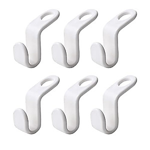 6/12/24 Pcs Clothes Hanger Connector Hooks, Space-Saving Hanger Extender Clips, Cascading Clothes Hooks, Outfit Hangers Suitable for Christmas Home Bedroom Decorations, White