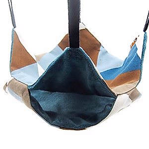 Alfie Pet - Kasey Hanging Hammock Bed for Mouse, Chinchilla, Rat, Gerbil and Dwarf Hamster - Color: Brown Teal, Size: Medium