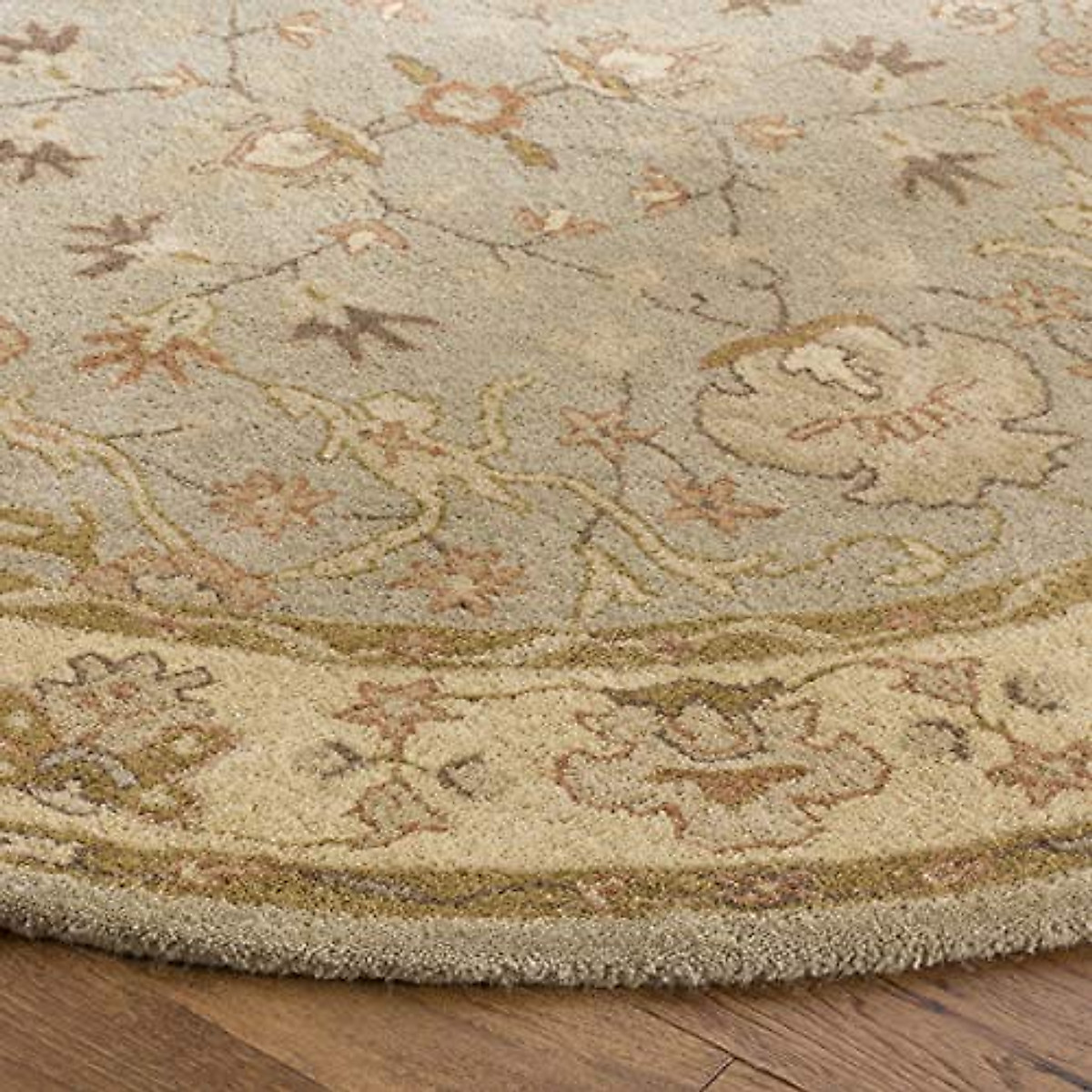 SAFAVIEH Antiquity Collection 6' Round Light Grey/Beige AT62A Handmade Traditional Oriental Premium Wool Area Rug