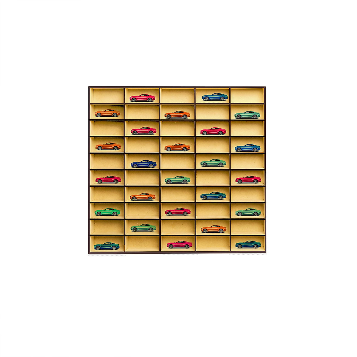 Alejandro Cortes Display Case Organizer Storage Hot Collectibles Display Shelf Shelves Wheels Toy Loose Cars 1/64 diecast Cars (Holds up to 50 Cars - Wall Display case - Wooden MDF)