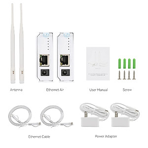 JeaTone Wireless Bridge Point to Point Outdoor,1000M 2.4G Internet Bridge,Strong WiFi Signal Extender,Wireless Transmitter Receiver Bridge Router Network NVR for Security System IP Cameras Computer