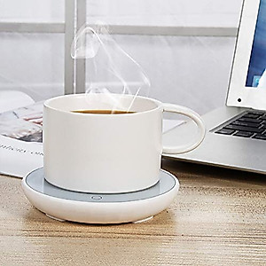 Coffee Warmer for Desk,Electric Cup Warmer Heater Pad for Coffee Tea Milk Beverage Water for Office Home Desk Use, White (4.6x4.6x0.6inch)