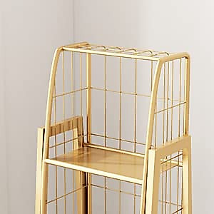 DOORXIFO Modern Gold Bookcase Freestanding,Heavy Duty Metal Gold Bookshelves Organizer for Bedroom Home Office,Gold Storage Rack Book Rack.