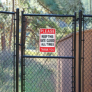 2-Pack Please Keep This Gate Closed Sign 10"x 7" .04" Aluminum Reflective Sign Rust Free Aluminum-UV Protected and Weatherproof