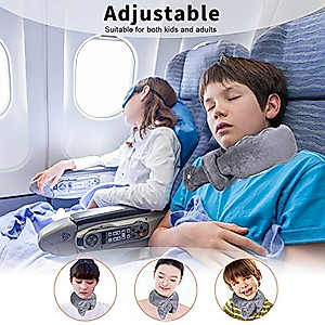 lomitech Travel Pillow/Vibration Wrap Neck Massage,Airplane Pillow Portable Battery Operated Adjustable Vibrating Pillow for Neck Pain Relief,Gift for Parents(Vibration)