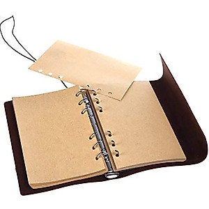 Leather Travel Journal Writing Notebook, Classic Embossed Vintage Nautical Spiral Blank String Refillable Diary Notepad Sketchbook to Write in, Unlined Paper, Retro Pendants (7.3” x5”, Deep Blue)