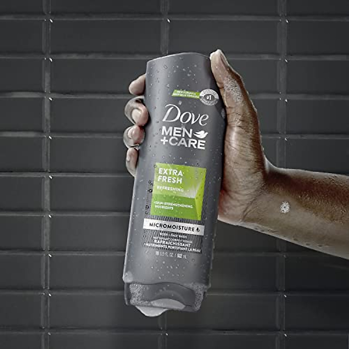 Dove Men+Care Body Wash for Men's Skin Care Extra Fresh Effectively Washes Away Bacteria While Nourishing Your Skin, 18 Ounce (Pack of 4)