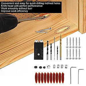 36pcs Pocket Hole Jig Kit, Aluminum Alloy Oblique Drilling Locator, Double Woodwork Guides Joint Angle Tool for Carpenters Angle Drilling Holes
