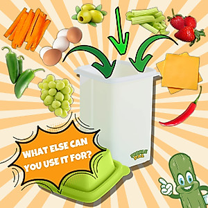 Pickle Pal Pickle Container with Strainer | Jalapeno Container with Pickle Grabber | Pickle Jar with Strainer Flip for Olives, Fruit, Veggie Containers | Pickle Holder 40 oz | Chamoy Pickle Kit