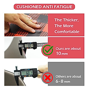 INFISIBLE Christmas Anti Fatigue Kitchen Rugs and Mats Set of 2, Red and Black Buffalo Plaid Kitchen Floor Mats Cushioned Non Slip Washable, Christmas Tree Kitchen Mat Santa Claus Xmas Decor