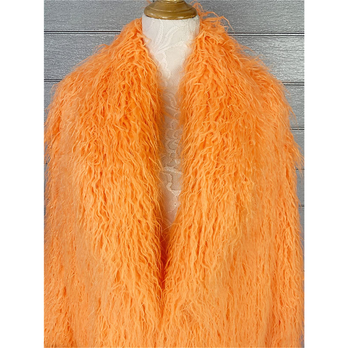 Vickstco Women's Fluffy Faux Fur Long Overcoat Winter Spring Warm Outwear Parka Coat White