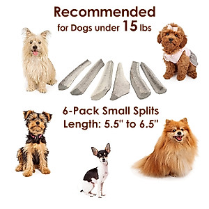 Deluxe Naturals Elk Antler Chews for Dogs | Naturally Shed USA Collected Elk Antlers | All Natural A-Grade Premium Elk Antler Dog Chews | Product of USA, 6-Pack Small Split