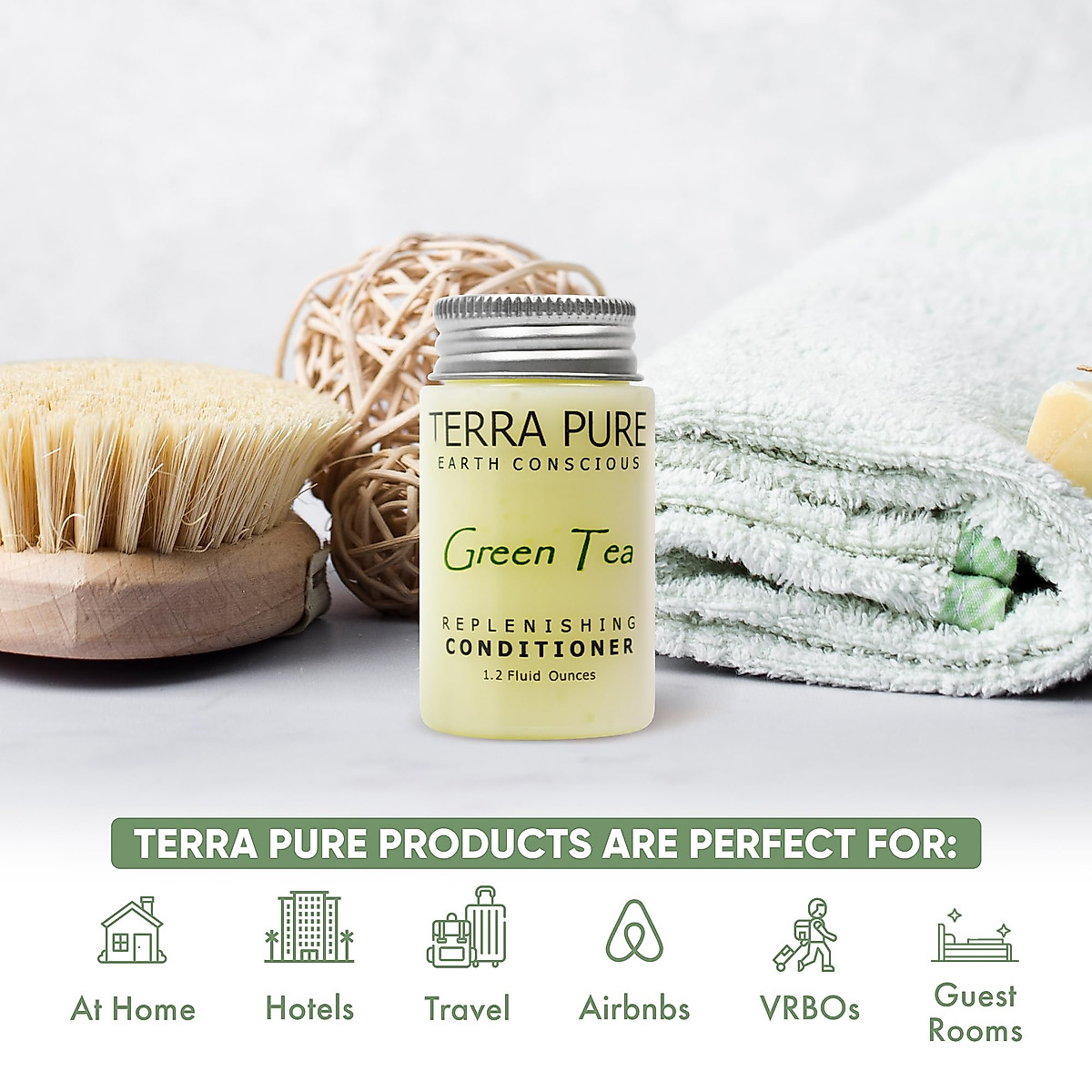 Terra Pure Green Tea Conditioner, 1.2 Oz. In Jam Jar With Organic Honey And Aloe Vera (Case of 300)