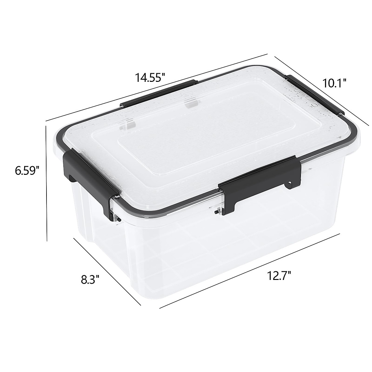 Yesdate 6-Pack 12 Quart Stackable Storage Bin with Latching Lid and Tight Seal, Plastic Airtight Storage Container Box, Clear