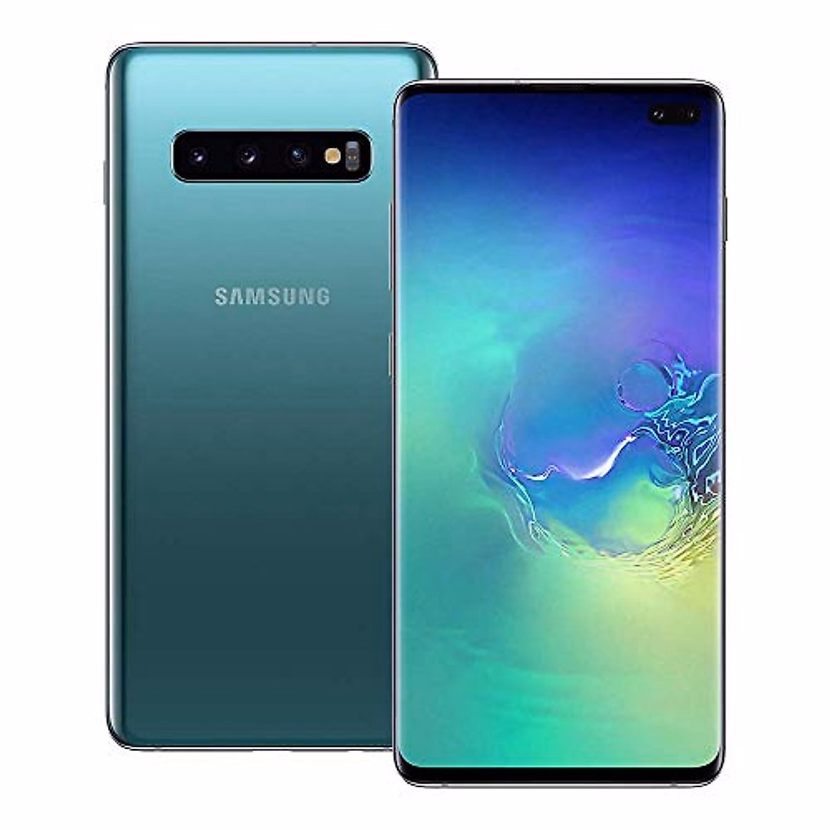 Samsung Galaxy S10+ Plus 128GB+8GB RAM SM-G975F/DS Dual Sim 6.4" LTE Factory Unlocked Smartphone International Model No Warranty (Prism Green)