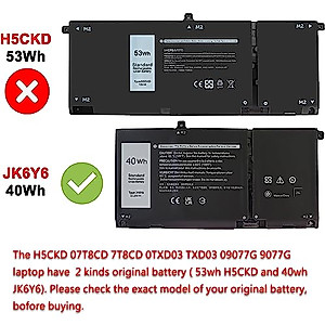Bovekeey JK6Y6 Battery 40Wh 11.25V for Dell Latitude 3410 3510, Vostro 5300 5401 5501, Inspiron 5300 5401 5402 5408 5409 5508 5400 5406 7405 7300 7500 2-in-1 Silver Series H5CKD 0C5KG6 0CF5RH