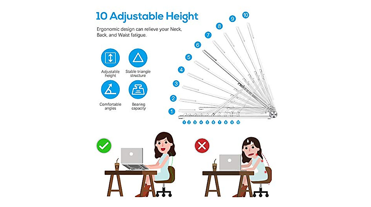 Ergonomic Foldable Laptop Stand for 10-15.6" Laptops | Roleader