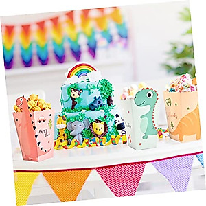 LABRIMP 24pcs Popcorn Mini Treat Bags Disposable Containers Mini Paper Bags Movie Party Decorations Popcorn Treat Bags Dinosaur Popcorn Box Convenient Popcorn Bag Individual Popcorn Bags