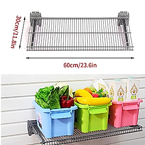 lesolar 2 Pack Wall Mounted Storage Shelf 12 x 24 inch Garage Storage Wall Shelves Metal Carbon Steel (Wall Hanging Suitable for General Lath Wall)