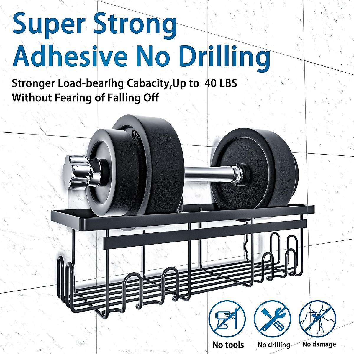 SCHBIT,Shower Caddy,Shower Caddy Hanging,Corner Shower Caddy,Shower Caddy Adhesive,Hanging Shower Caddy,Shower Caddy Suction Cup(5 Pack)