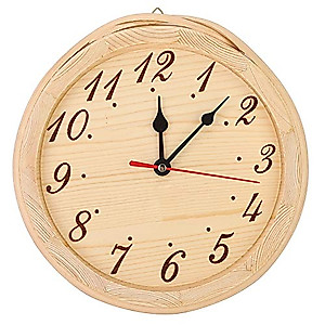 Yyqtgg Sauna Clock, Wood Digital Handcrafted Alarm Analog Clock for Sauna Room Home Bedroom Use Sauna Accessories