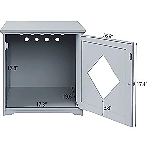 unipaws Cat Litter Box Enclosure with Mat, Privacy Cat Washroom, Litter Box Hidden, Pet Crate with Sturdy Wooden Structure, Cat House Nightstand