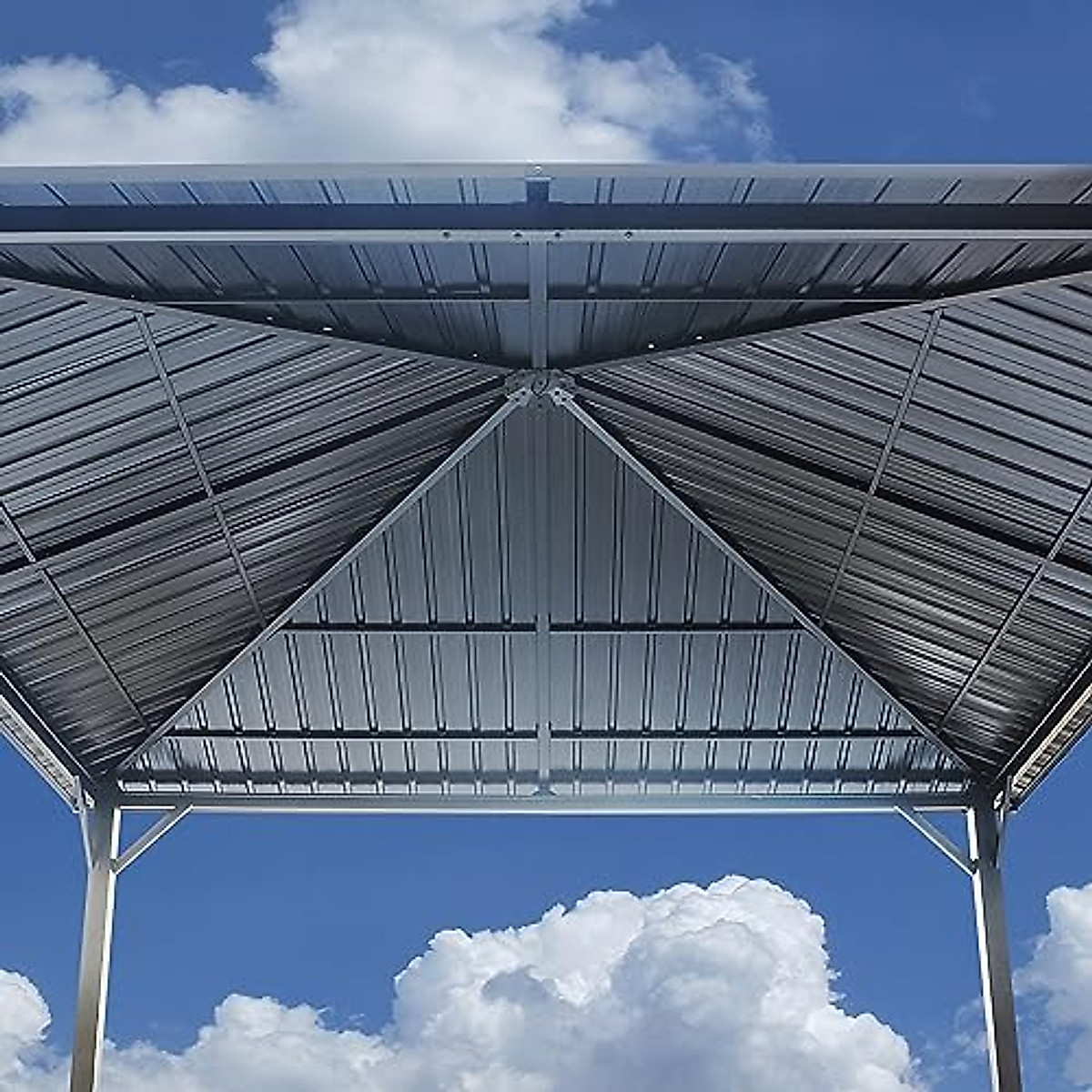 LAUREL CANYON 10 Ft. x 10 Ft. Galvanized Steel Hardtop Gazebo with Mosquito Netting