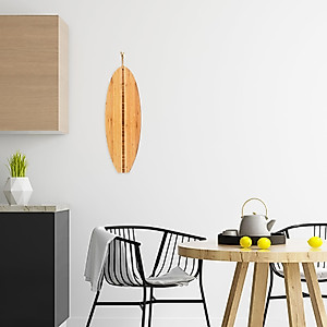 Totally Bamboo Surfboard Shaped Bamboo Wood Cutting Board and Charcuterie Serving Board, 23" x 7-1/2"