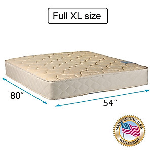Dream Solutions USA Chiro Two-Sided Gentle Firm Full XL Mattress Only with Mattress Cover Protector Included (Beige) - Premier Orthopedic, Fully Assembled, Innerspring coils, Long Lasting Comfort
