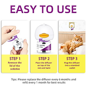 G · PEH Cat Pheromones Calming Diffuser, 2 Pack Premium Pheromone Diffuser for Cats, Cat Calming Diffuser with 2 Diffuser + 2 Refill 48ml Vial Relieve Anxiety Stress for Cats Calm for 60 Days