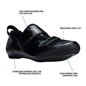 SHIMANO SH-TR901 Pro Triathlon Racing Shoe Dedicated to Speed and Efficiency, Black Pearl, 12-12.5 Men (EU 48)