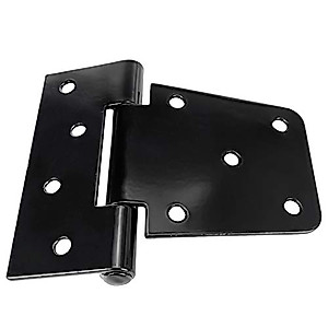 3.5 inch Black Door Shed Hinges Square Barn Hinges Heavy Duty Gate Hinges Wrought Hardware Iron Rustproof for Wood Fences (Not Included Screws)