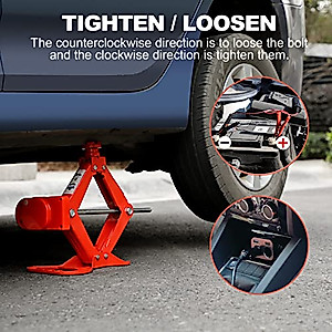 TYAYT Electric Car Jack Kit 3 Ton 12 Volt Automotive Jack, Electric Scissor Jack for Car Sedan and SUV, Portable Car Jack for Tire Change and Road Emergencies, Lifting Range 5.5 to 16.54 Inch (Red)